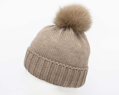 Cuffia in Lana con Pompon e interno in Pile